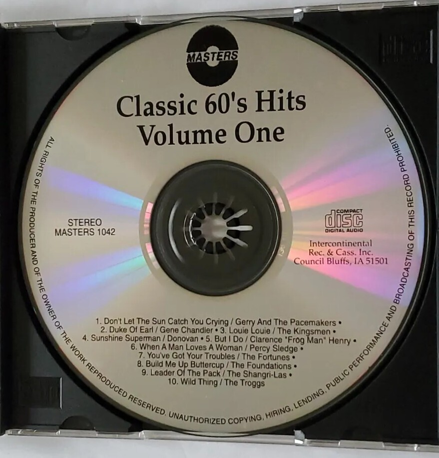 60's Classic Hits CD Audio Music Volume One 10 Hit Songs 24266104227 | eBay