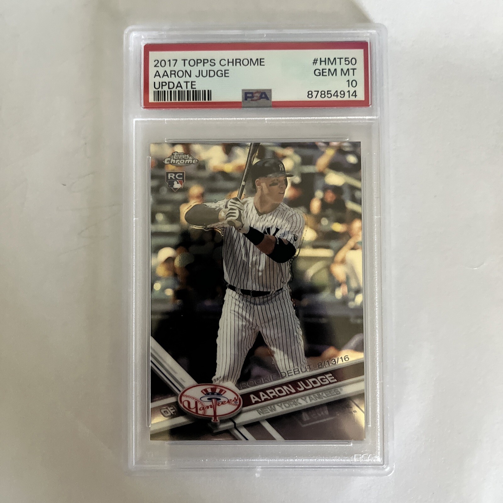Aaron Judge 2017 Topps Chrome Update #HMT50 Rookie Debut Price Guide ...