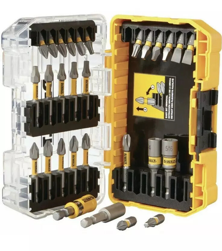 DeWALT 30PC Impact Rated SCREWDRIVING BIT SET Magnetic Screw Lock ...