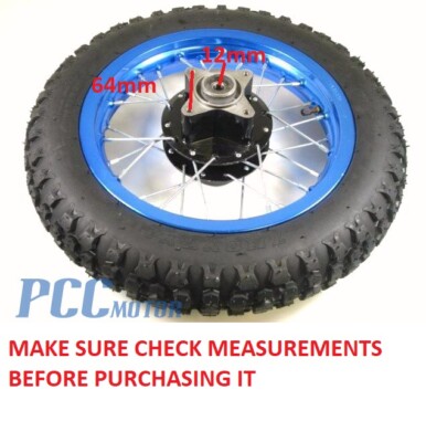 12" BLUE REAR RIM WHEEL TIRE FOR 12MM AXLE PIT DIRT BIKE H WM09B | eBay