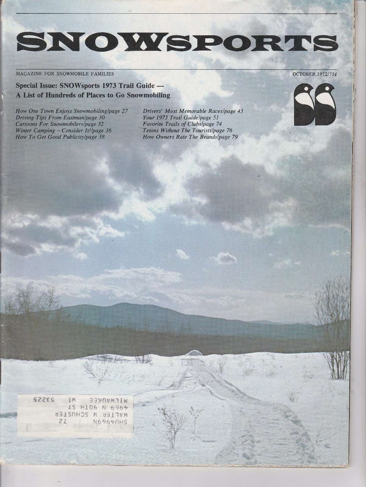 OCTOBER 1972 SNOW SPORTS snowmobile magazine | eBay