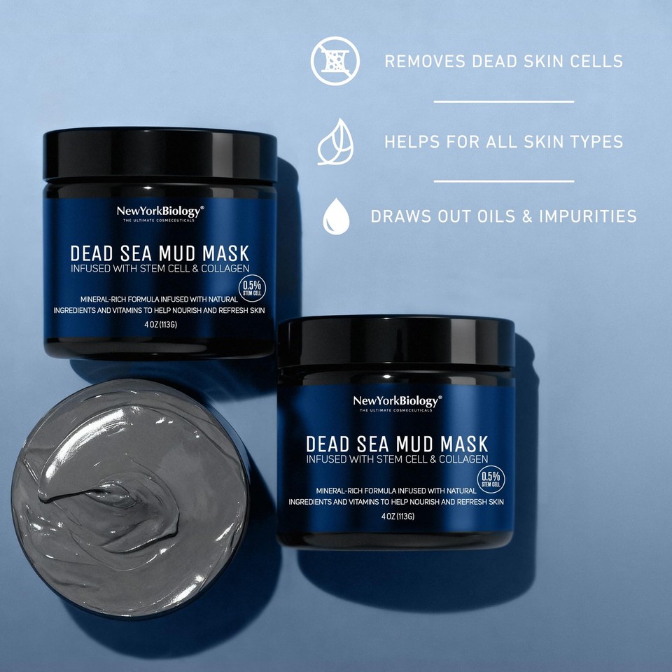 New York Biology Dead Sea Mud Mask for Face, Body | with Stem Cell and Collag... | eBay
