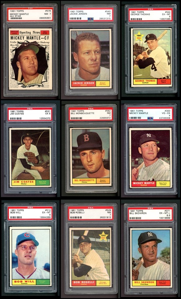 1961 Topps Baseball Complete Set 6 - EX/MT 4757964 | eBay
