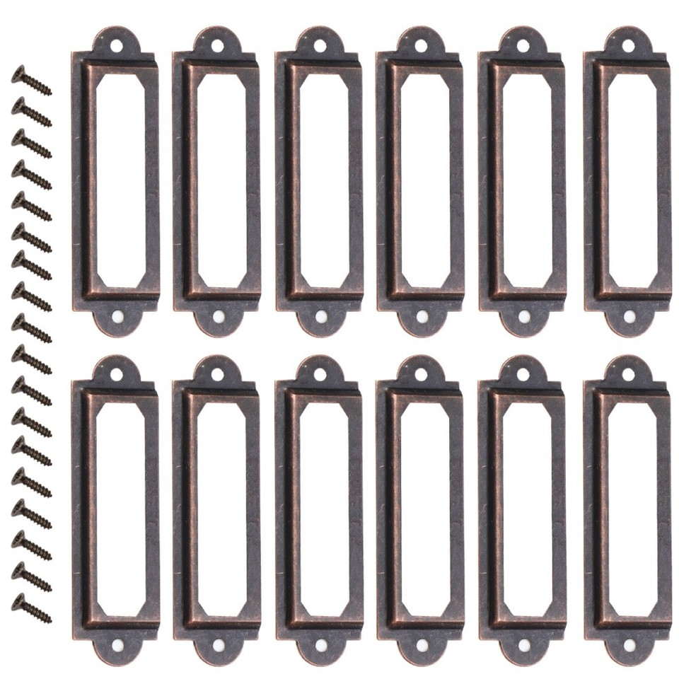 25 Pcs Drawer Label Holders Cabinet Hardware Metal Pull Labels Basket ...