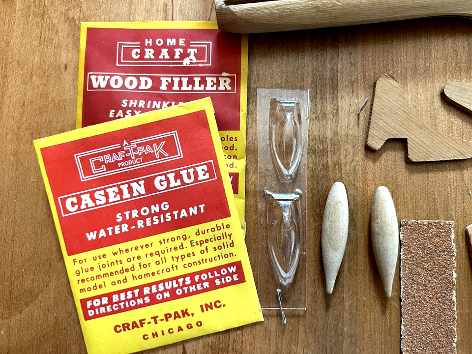 Vintage 1950 StromBecker Lockheed F-94 JET FIGHTER Wood Model Unbuilt ...