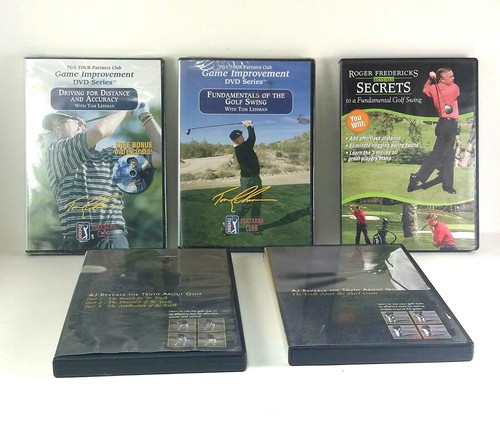 Golf Game Improvement DVD 5 Lot Fundamental Swing AJ Driving Distance ...