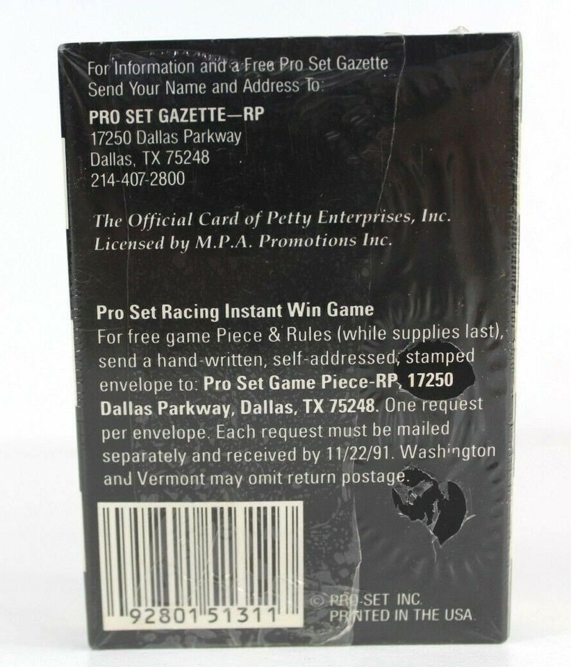 Pro Set Racing Petty Family Racing Collection 50 Cards & 1 Game Pc ...