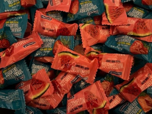 Columbina WATERMELON SOUR & STRAWBERRY Delights Fruit Filled Hard Candy ...