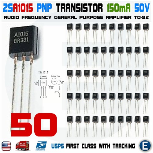 50PCS 2SA1015 2SA1015-GR A1015-GR Transistor PNP TOSHIBA TO-92 150mA ...