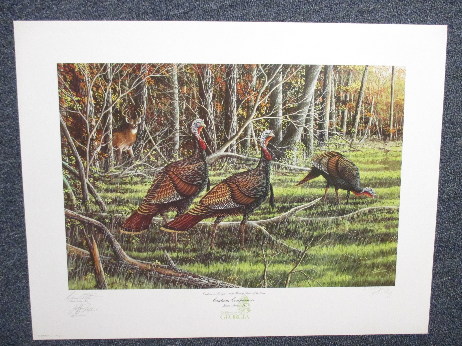 JAMES PARTEE JR Signed No. 2428 Limited Edition 1991 20 x 26 Wildlife ...