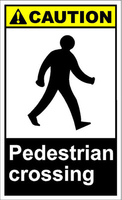 Pedestrian Crossing Caution OSHA / ANSI LABEL DECAL STICKER | eBay