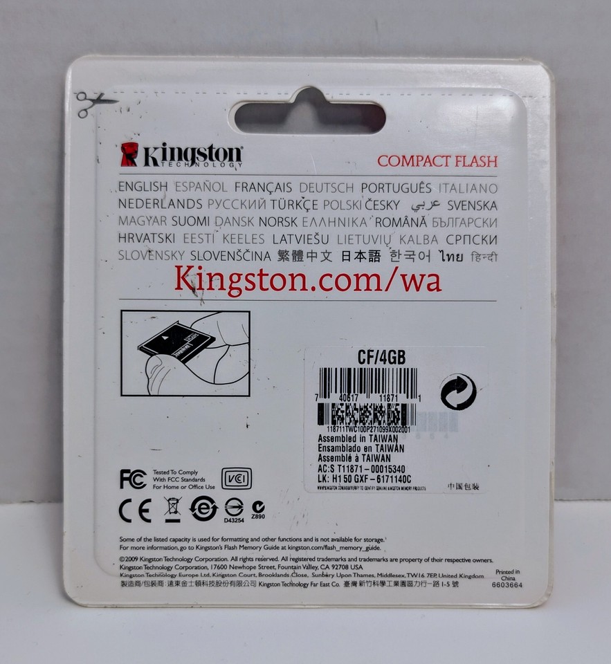 NEW Sealed Kingston 4GB Compact Flash CF Memory Card | eBay
