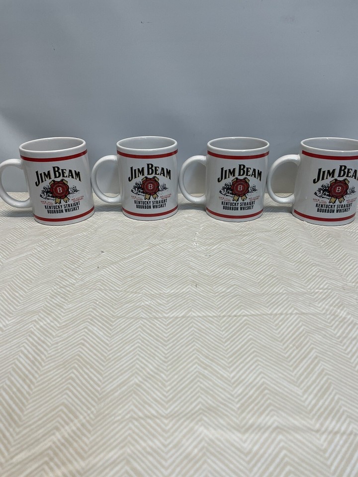 Jim Beam set of 4 Coffee Mugs - Cups Man Cave Hunting Camp | eBay UK