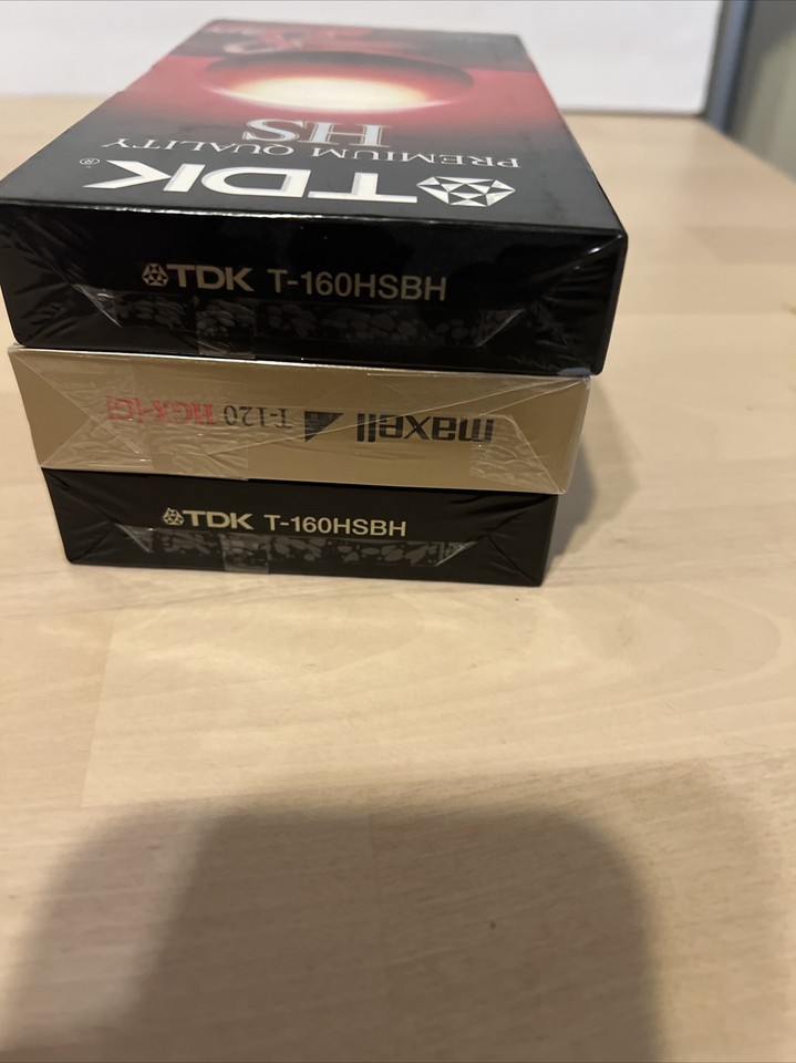 2 TDK Premium Quality VHS 8hr & 1 Maxwell HGX Gold 6 Hr Recording VHS ...