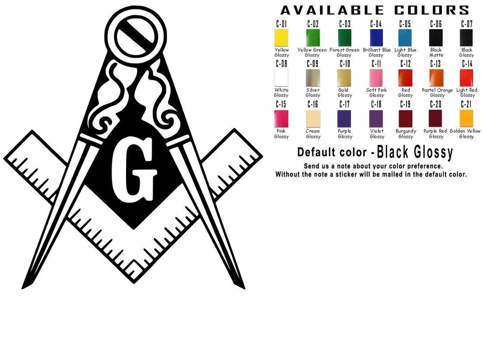 Freemasonry Vinyl Decal Sticker Car Window laptop Masonic Symbol USA ...
