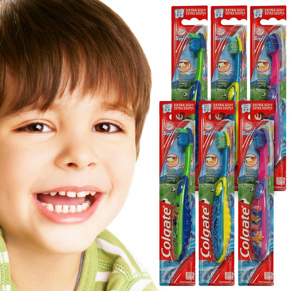 Colgate Smiles Extra Soft Childrens Toothbrush With Tongue Cleaner (6 ...