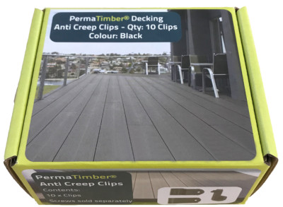 2x PermaTimber DECKING ANTI CREEP CLIPS 10Pcs Concealed Fixing, Black ...