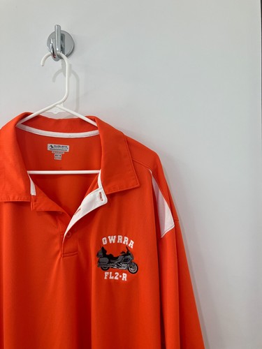 Gold Wing riders GWRRA FL2-R motorcycle Orange golf polo Shirt men's ...