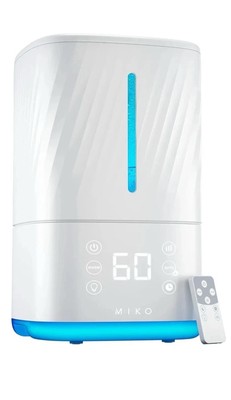 Miko Humidifier Ultrasonic 4L Smart Air Humidifier W/Remote Cool/ Warm ...