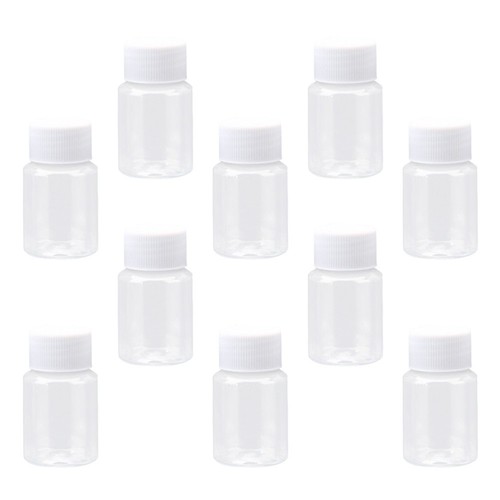 10 Pcs Little Bottles with Lids Clear Jars Transparent Container | eBay