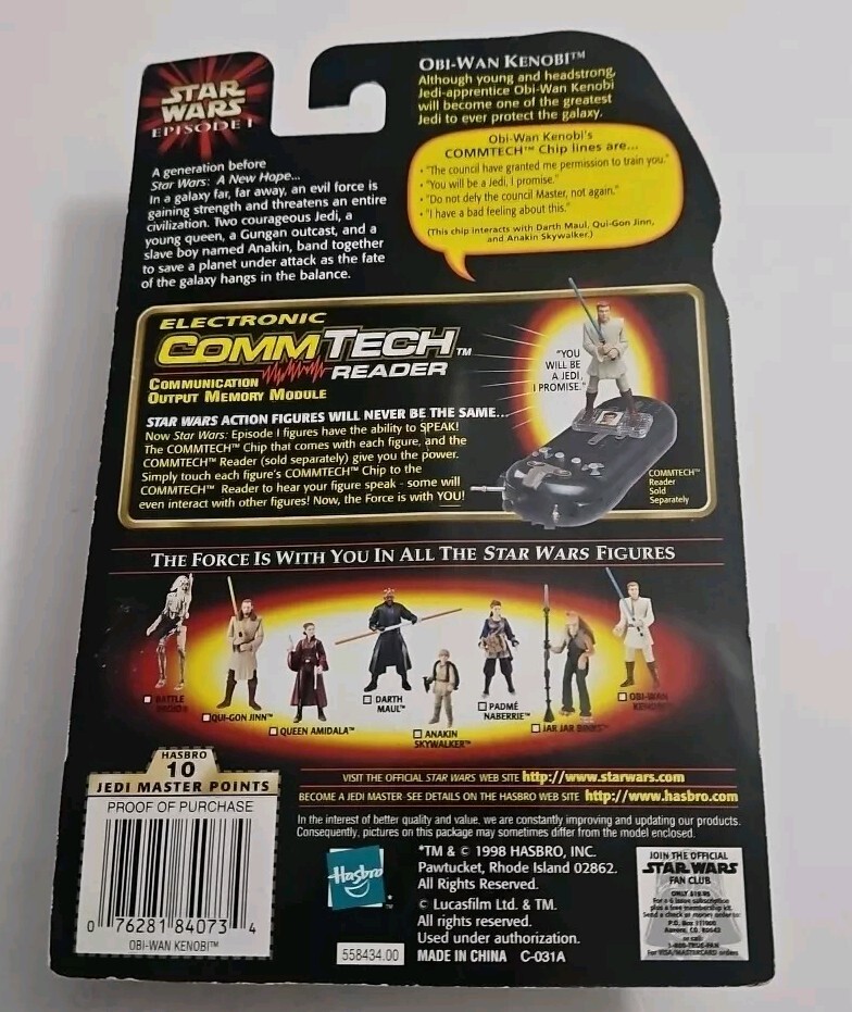 Hasbro Star Wars Episode 1 Obi-Wan Kenobi Jedi Duel Action Figure 1998 ...