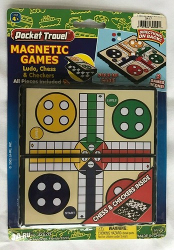 JA-RU Ludo Magnetic Folding Pocket-Travel Board Game Set - 5.5 Inches ...