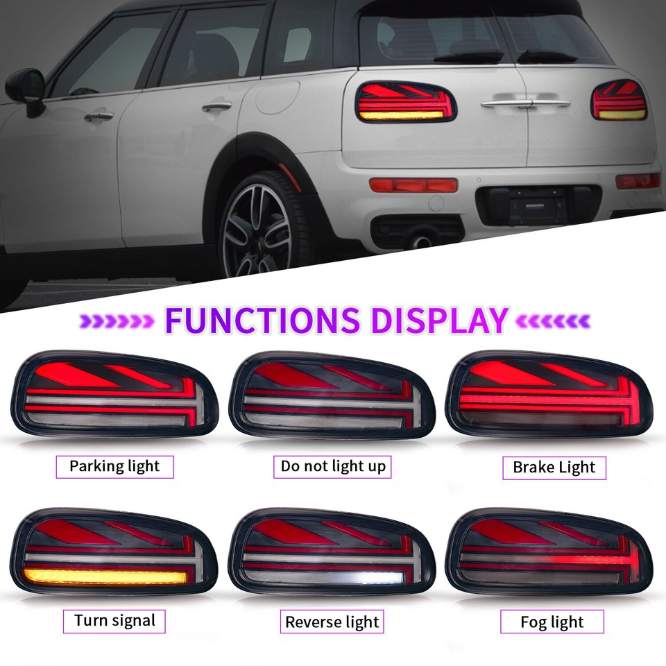 LED Tail Lights for Mini Cooper Clubman F54 2016-2019 Sequential Black ...