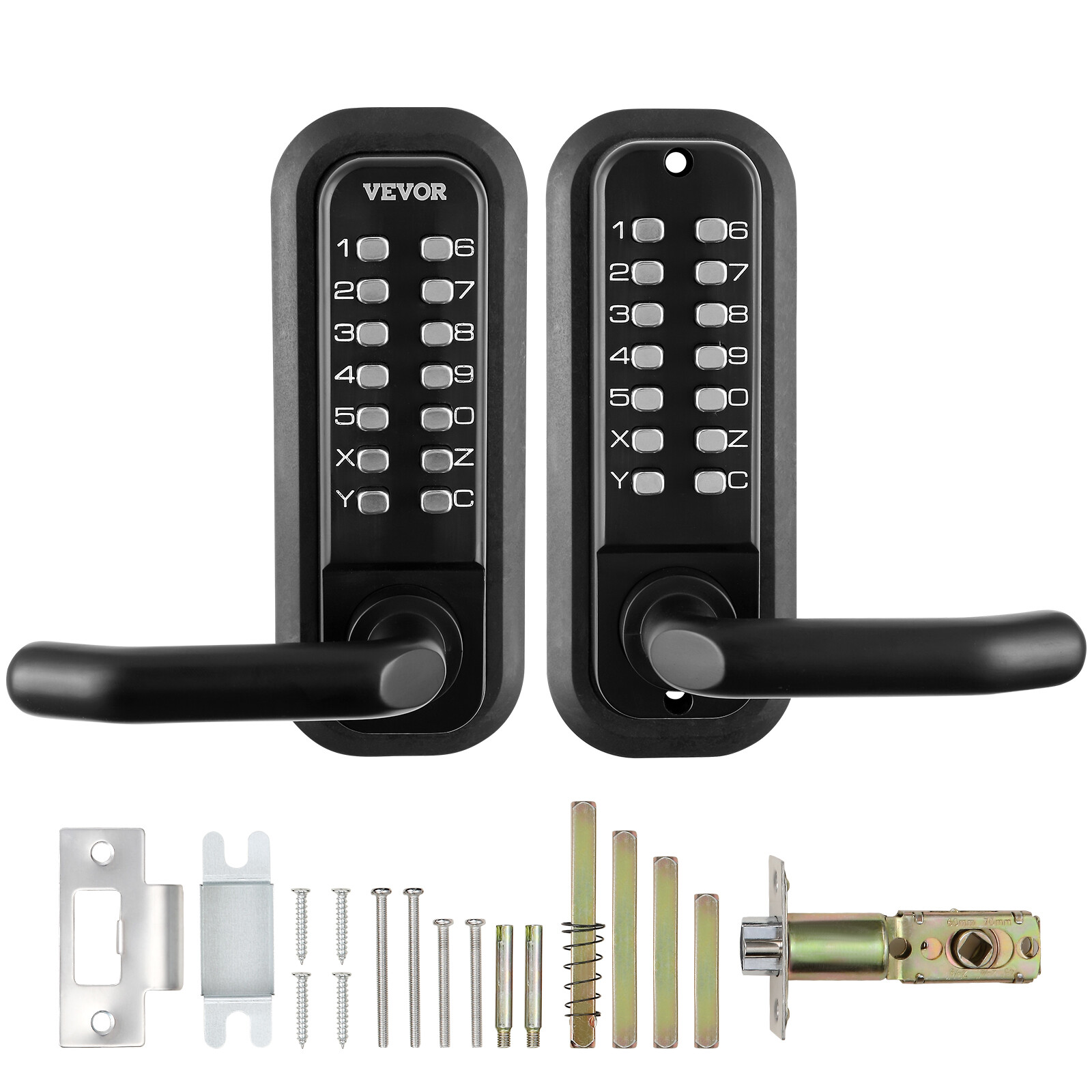 VEVOR Mechanical Keyless Entry Door Lock 14 Digit Keypad Double-sided ...