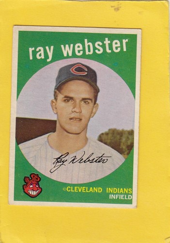 1959 Topps #531 Ray Webster Cleveland Indians EX Excellent RC Rookie ...