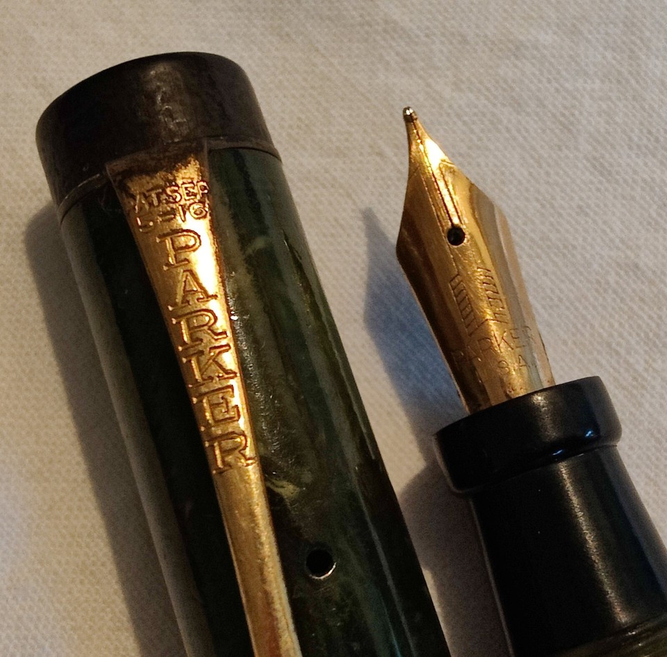 1920s/30s GEO S. PARKER LUCKY CURVE FOUNTAIN PEN-NICE PEN-CAP DAMAGED-5 ...