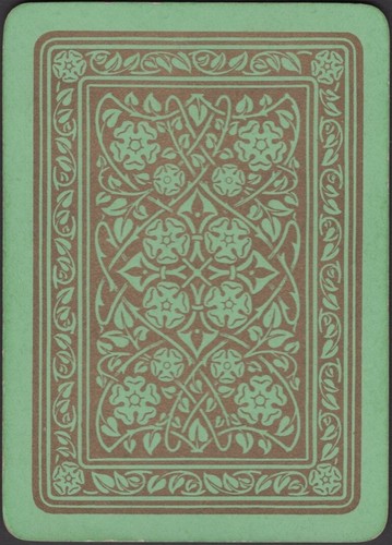 Playing Cards Single Card Old Antique Wide * GOLD ART FLOWERS * Picture ...