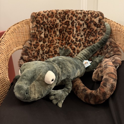 Jellycat Lying Gary Gecko BNWT Rare Retired HTF Lizard Animal Fast Ship ...
