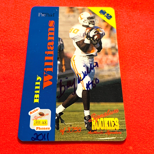 Billy Williams .. ROOKIE AUTOGRAPH .. UT VOLS 1995 Signature Rookies ...