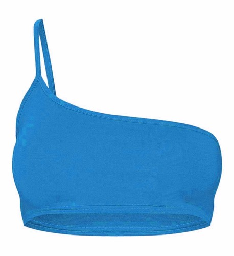 Ladies One Shoulder Strappy Plain Bralet Stretchy Cami Vest Crop Bra ...
