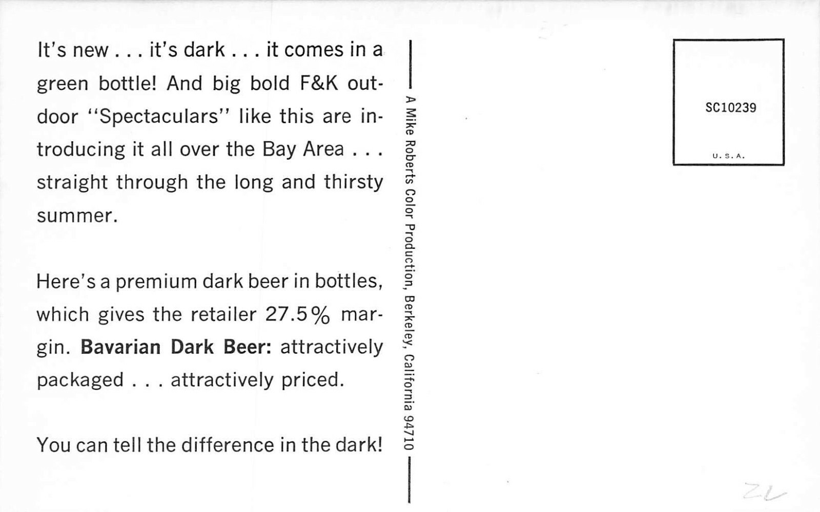 Portland OR Bavarian Dark Beer "All you other beers are yellow ...