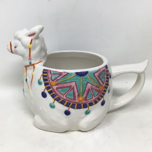 Hallmark Llama Ceramic Coffee Mug Halter Alpaca White 3D Lying Down ...