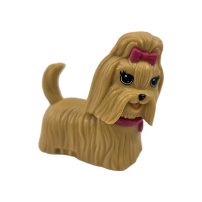 Barbie Yorkie Dog Tan Color w Pink Bow Figure Doll Toy Mattel Puppy | eBay