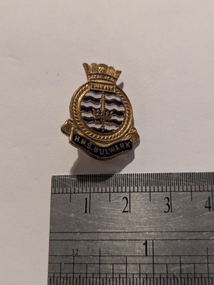 HMS Bulwark Vintage Enamel Pin Badge | eBay UK