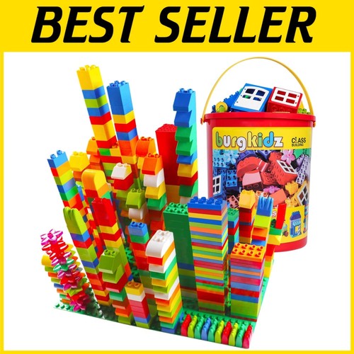 Durable Big Building Bricks with Storage Bucket - Fun Learning for Kids ...