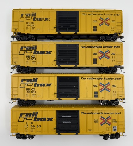 HO Lot of 4 Athearn Railbox 50’ Single Door Boxcar RBOX Metal Wheels | eBay