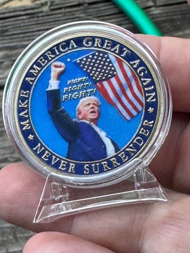 President Trump Assassination Attempt Challenge Coin in display case | eBay