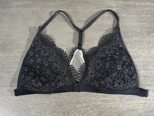 Victoria’s Secret Bralette Black Lace Racerback Front Close Large | eBay
