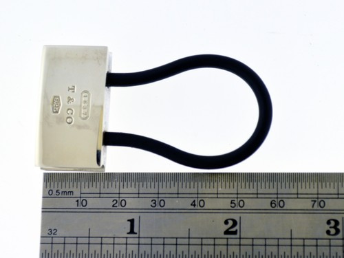 Tiffany & Co 1837 925 Sterling Silver Black Rubber Padlock Valet Key ...