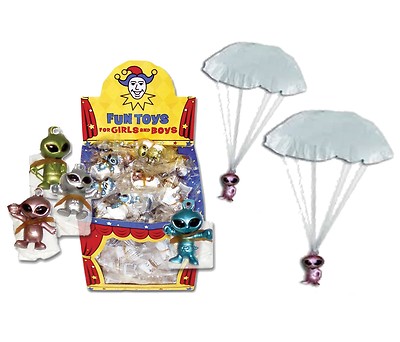 24 x Flying Alien Parachute Parachutist Men Party Loot Bag Fillers Toys ...