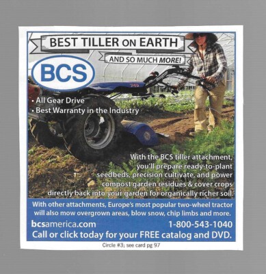 BCS Two Wheel Tractor and Garden Tiller Attachment 2016 Print ...