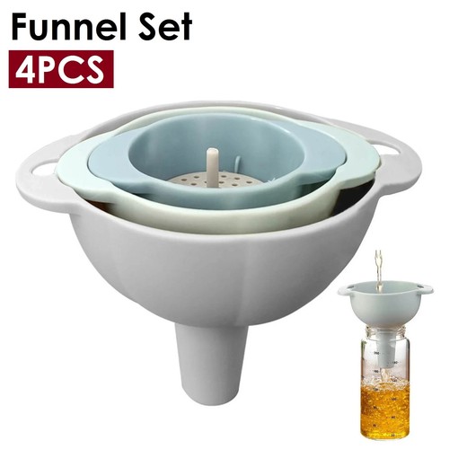 4PCS Kitchen Funnel Set Plastic Funnels for Filling Bottles Great ...
