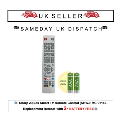 Sharp Aquos Smart TV Remote Control (SHW/RMC/0115) Replacement | eBay