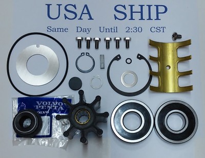 Sea Water Pump Major Repair Kit Volvo Penta D6 Series W/ Hose on Cover ...