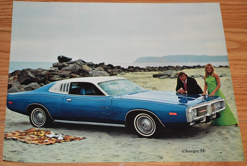 1973 DODGE CHARGER SE ORIGINAL DEALER ADVERTISEMENT PRINT AD-73 BLUE ...
