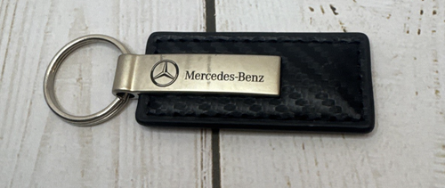Mercedes Benz Key Chain Silver Logo With Black Leather VGUC | eBay